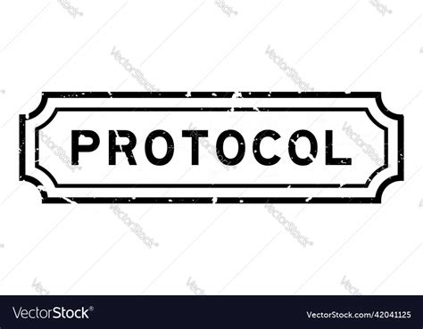 Grunge Black Protocol Word Rubber Seal Stamp Vector Image
