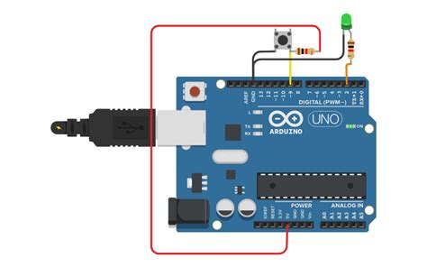 Circuit Design Blink With Pull Up Resistor Blink Dengan Pull Up Resistor Tinkercad