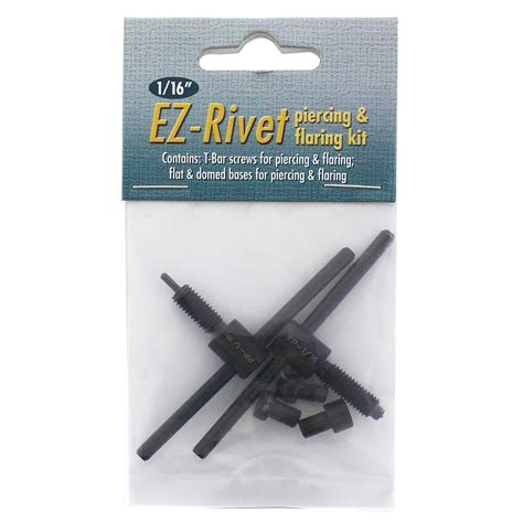 The Beadsmith Ez Rivet Piercing And Flaring Kit Includes 1 16 T Bar Screws And Flat And Domed