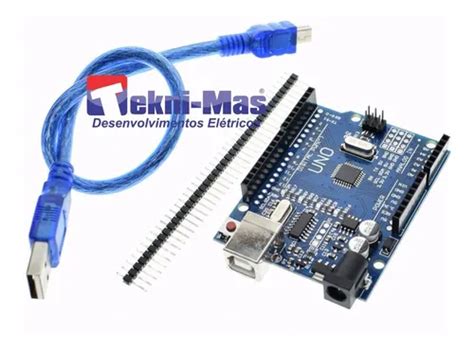 Kit Uno R3 Ch340g Atmega328p Cabo Usb Compatível Rardúino à Venda Em