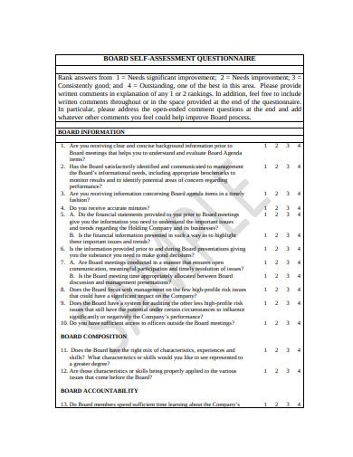 15 Self Assessment Questionnaire Templates In Pdf Doc