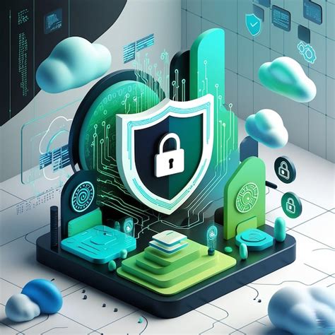 protects data technology and big data processing and cloud computer premium ai generated image