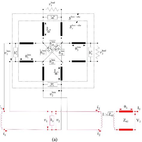 Equivalent Circuits Of A A Reciprocal 4 Port Device And B A Non