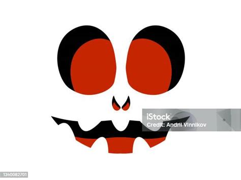 흰색 배경에 고립 된 무서운 얼굴 사악한 무서운 눈을 가진 으스스한 할로윈 얼굴 포스터 배너 및 홍보 용품을 디자인합니다 벡터 일러스트레이션 10월에 대한 스톡 벡터 아트