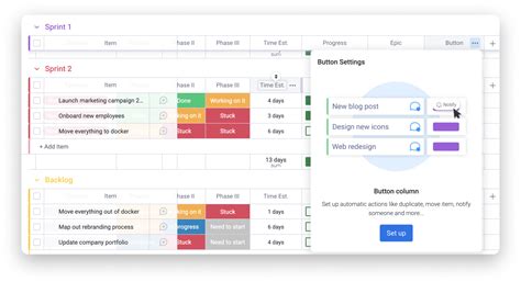 The Button Column Support