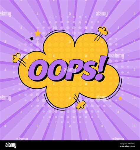 Comic speech bubble with expression text oops. Vector bright dynamic cartoon illustration in ...