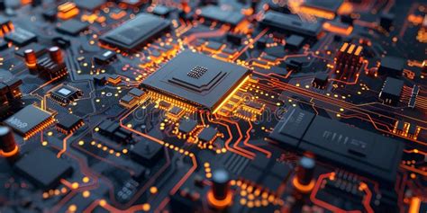 The Heart Of Innovation A Close Up Of A Complex Circuit Board Stock