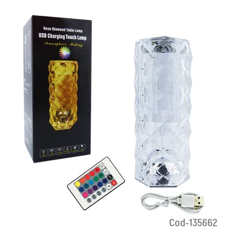 Kolm Lampara LED RGB Touch Modelo DIAMOND De Sobremesa Recargable