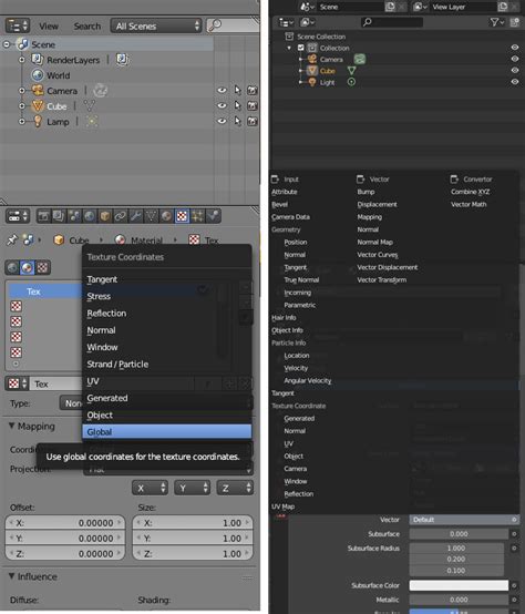 Texturing Why Did Global Texture Coordinate Disappeared In Blender 2