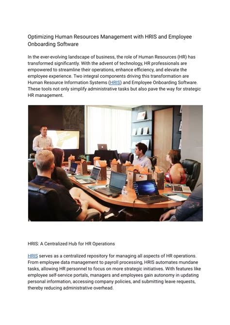 ppt optimizing human resources management with hris and employee