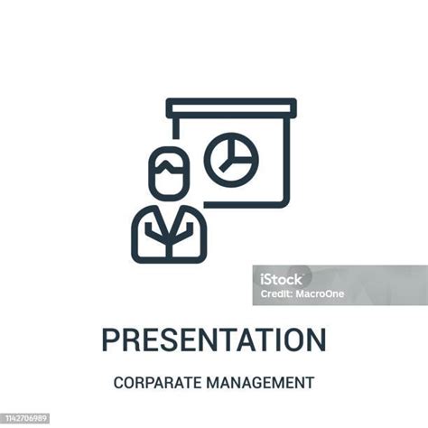 Presentation Icon Vector From Corparate Management Collection Thin Line Presentation Outline
