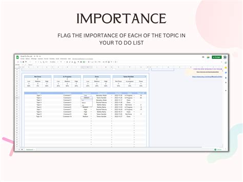 To Do List Google Sheet Template To Do List Tracker Editable Sheet Planner Etsy