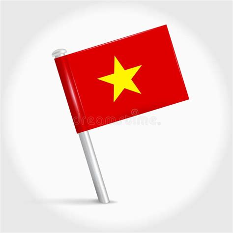 Vietnam Map Pin Flag D Realistic Vector Illustration Stock Vector Illustration Of