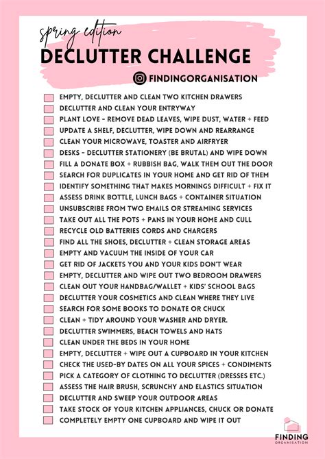 Our Spring Declutter Challenge Is Live Finding Organisation