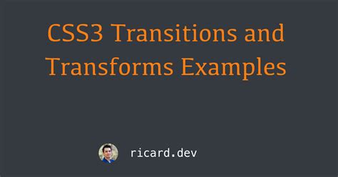 CSS Transitions And Transforms Examples Ricard Torres Dev