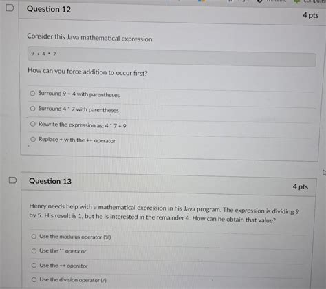 solved consider this java mathematical expression 9 4∗7 how