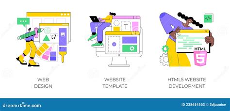 Website Building Service Abstract Concept Vector Illustrations Stock Vector Illustration Of