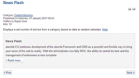 Help25 Extensions Module Manager Articles Newsflash Joomla Documentation