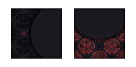 마스크 마오리 패턴엽서 블랙 컬러의 벡터 벡터 디자인 텍스트 및 장식품을 위한 공간이 있는 초대 장카드 디자인 마야에 대한 스톡 벡터 아트 및 기타 이미지 Istock