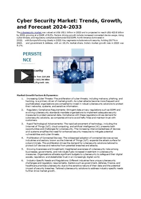 Cyber Security Market Trends Growth And Forecast 2024 2033 Presentation Free To Download