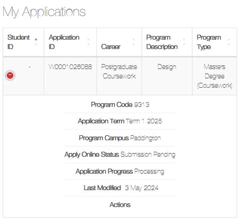 Application Submission Pending R Unsw