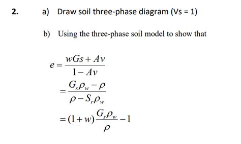 Solved A Draw Soil Three Phase Diagram Vs B Using Chegg