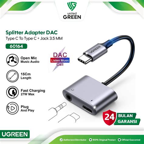 Jual Ugreen Converter Splitter Dac In Dual Jack Mm Type C Open Mic Call Audio Fast
