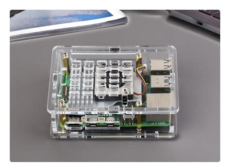 clear acrylic case for raspberry pi 5 supports installing official