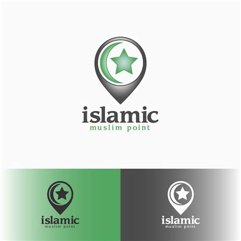 이슬람 무슬림 포인트 로고 템플릿 프리미엄 벡터