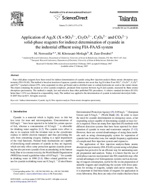 Pdf Application Of Ag2x X So32− Cr2o72− C2o42− And Co32− Solid Phase Reagents For Indirect