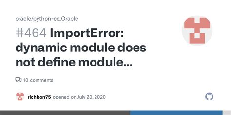 Importerror Dynamic Module Does Not Define Module Export Function Pyinit Cx Oracle · Issue