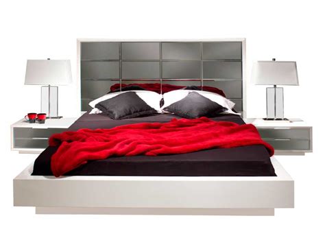 Modern Black Bedroom Mena With Mirrored Headboard Contemporary Bedroom