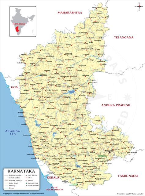 Karnataka Tourist Map With Distance Free Download Opldynamics