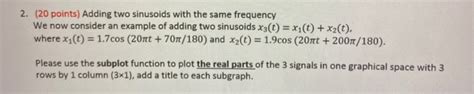 Solved 2 20 Points Adding Two Sinusoids With The Same