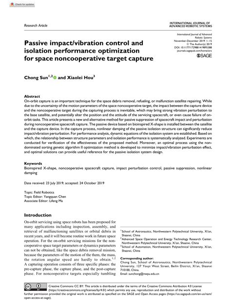 Pdf Passive Impact Vibration Control And Isolation Performance