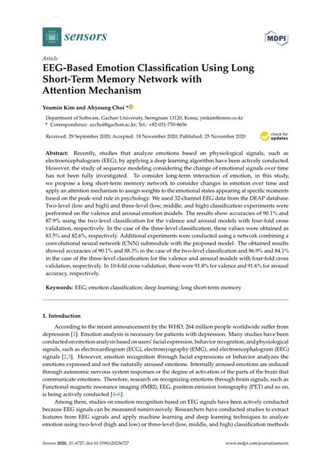 Pdf Eeg Based Emotion Classification Using Long Short Term Memory