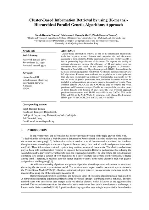 pdf cluster based information retrieval by using k means