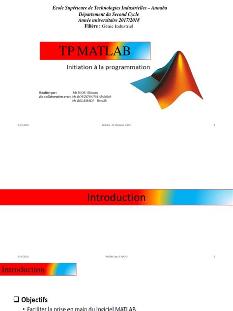 Tp Matlab Niou Pdf Matrice Mathématiques Système Déquations Linéaires