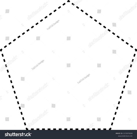 Pentagon Shape Dashed Symbol Vector Icon Stock Vector Royalty Free 2172079209 Shutterstock