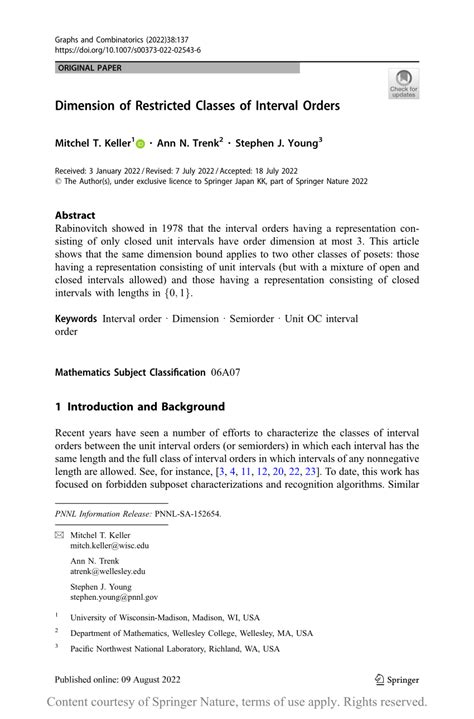 Dimension Of Restricted Classes Of Interval Orders Request Pdf