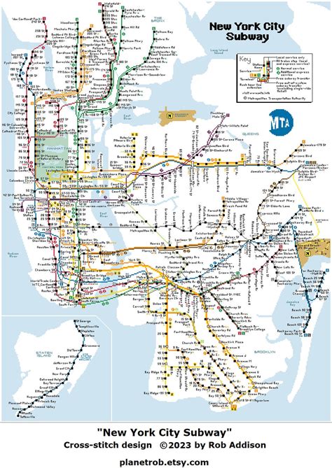 Nyc Subway Map Cross Stitch Pattern Pattern Keeper Compatible Pdf Download Etsy