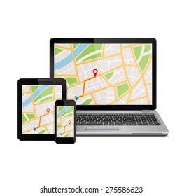 Gps Map On Display Modern Digital Stock Vector Royalty Free 275586623 Shutterstock