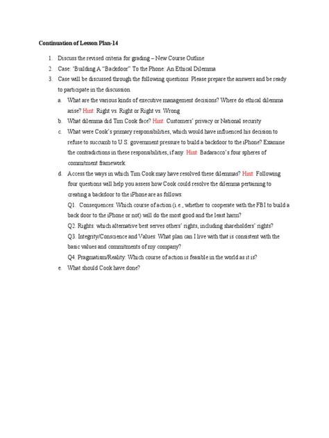 Continuation Of Lesson Plan 13 Iphone Case Pdf