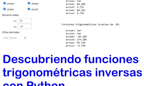 Online Course Descubriendo funciones trigonométricas inversas con Python from Coursera Project