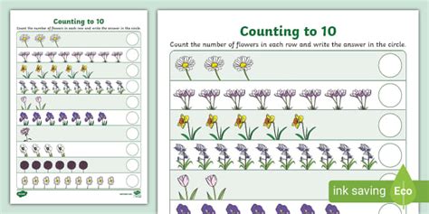 👉 Spring Flowers Counting To 10 Activity