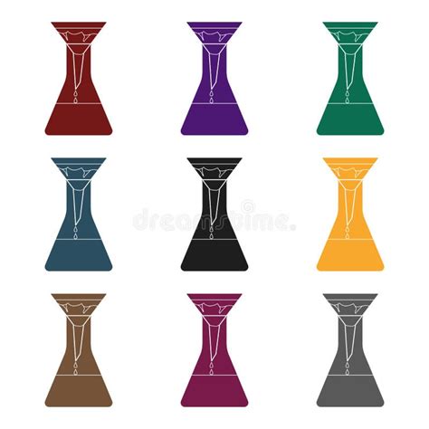 Filtration Of Water Solution In A Conical Flask Icon In Cartoon Style Isolated On White Stock