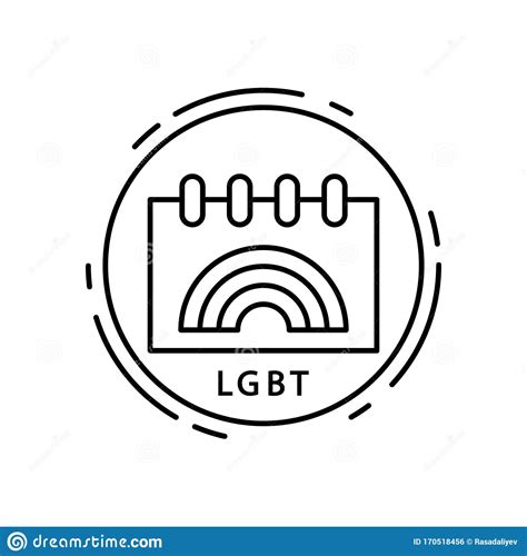 Calendar Lgbt Icon Simple Line Outline Sexual Minoritie Icons In Circle For Ui And Ux