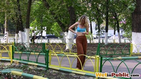 Blonde Chick Wets Herself And Leaves A Puddle Of Piss On A Sidewalk Porn Pictures Xxx Photos