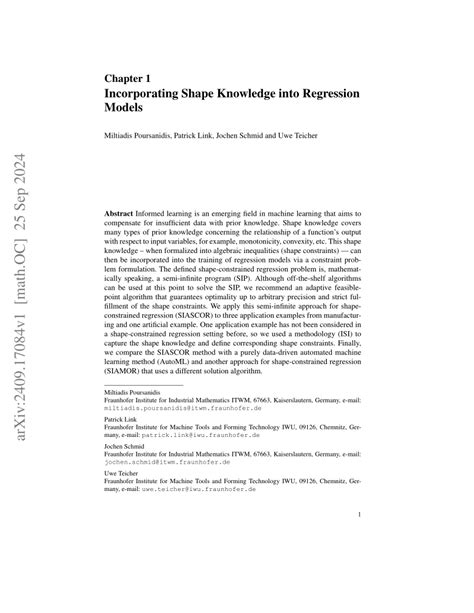 pdf incorporating shape knowledge into regression models