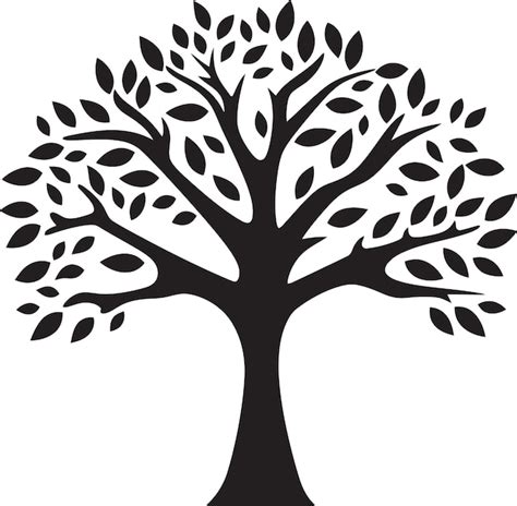 Premium Vector Sable Sonnet Detailed Black Vector Tree Ensemblemystic Melody Elegant Ebony